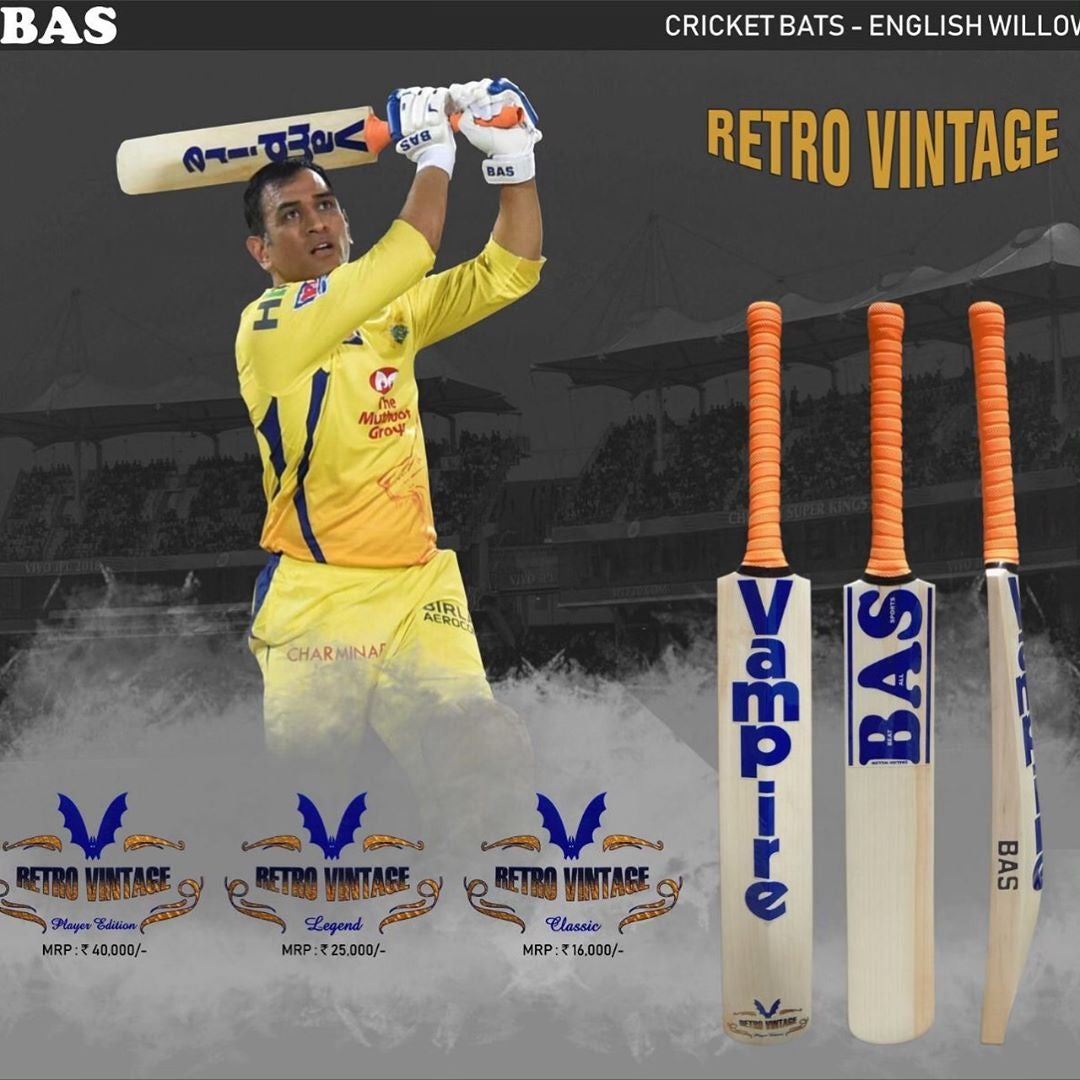BAS Vampire MSD Retro Vintage Legend English Willow Cricket Bat